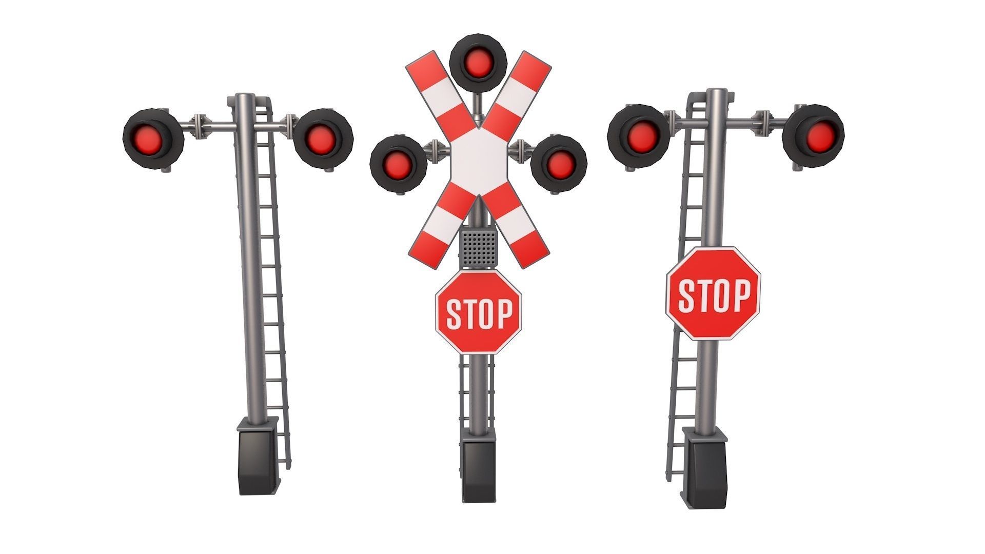Railroad Crossings Collection 3d Model Cgtrader
