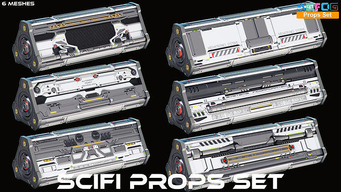 SciFi Props set 3D model | CGTrader