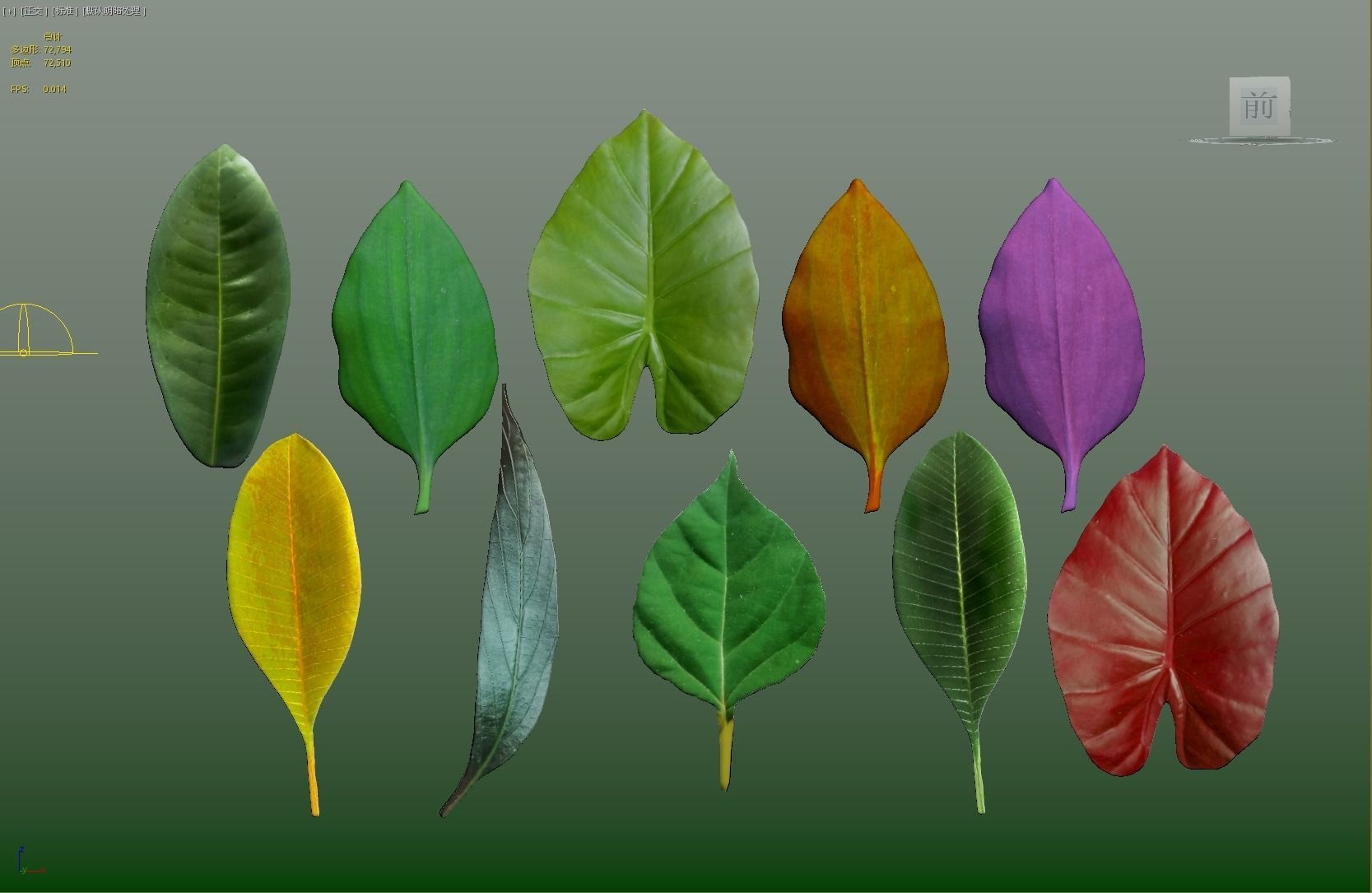 3D model CG resources leaves yellow leaves fall leaves VR / AR / low ...