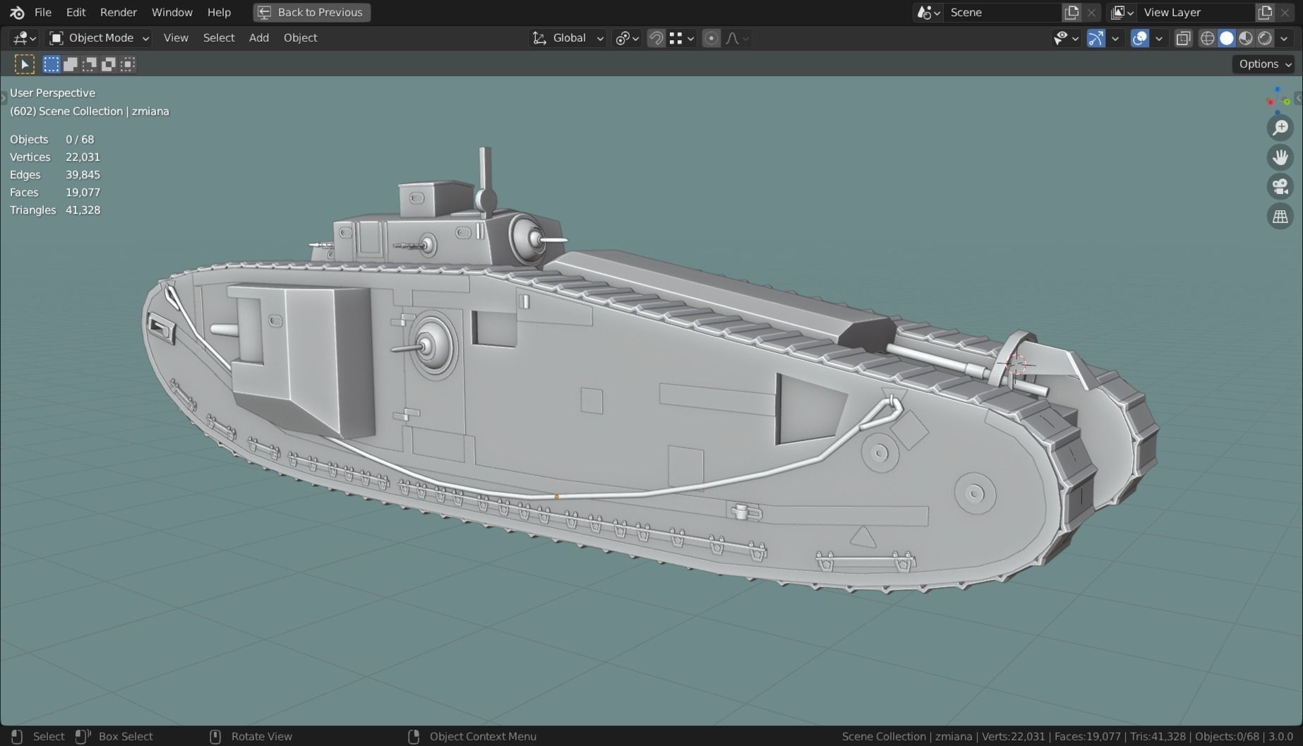 3D model Mark VIII International TANK BASE MESH VR / AR / low-poly ...