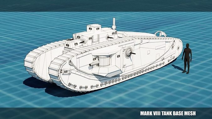 3D model Mark VIII International TANK BASE MESH VR / AR / low-poly ...
