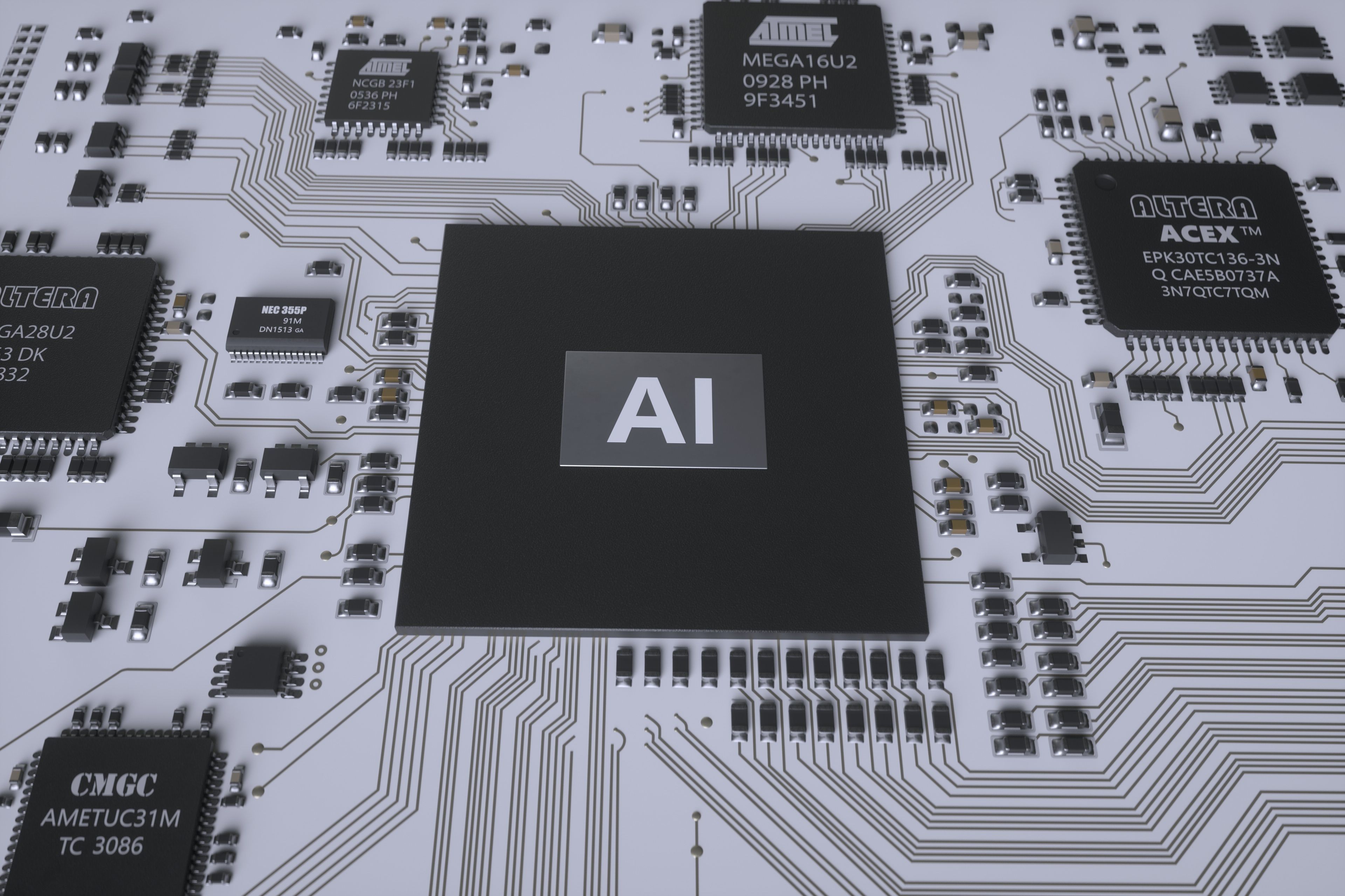 Electronic chip circuit board 3D model | CGTrader