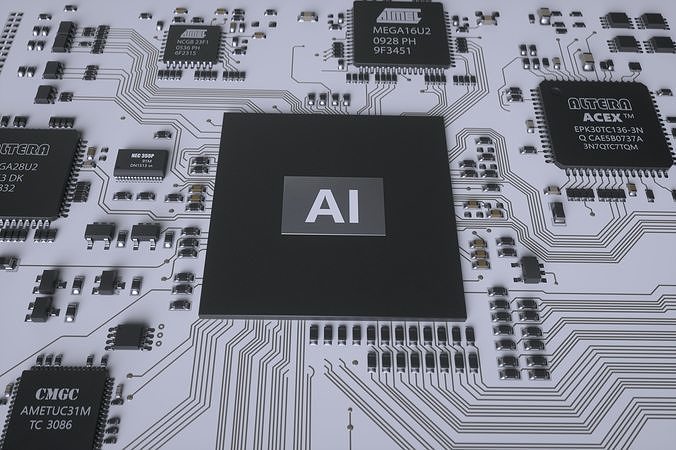 Electronic chip circuit board 3D model | CGTrader