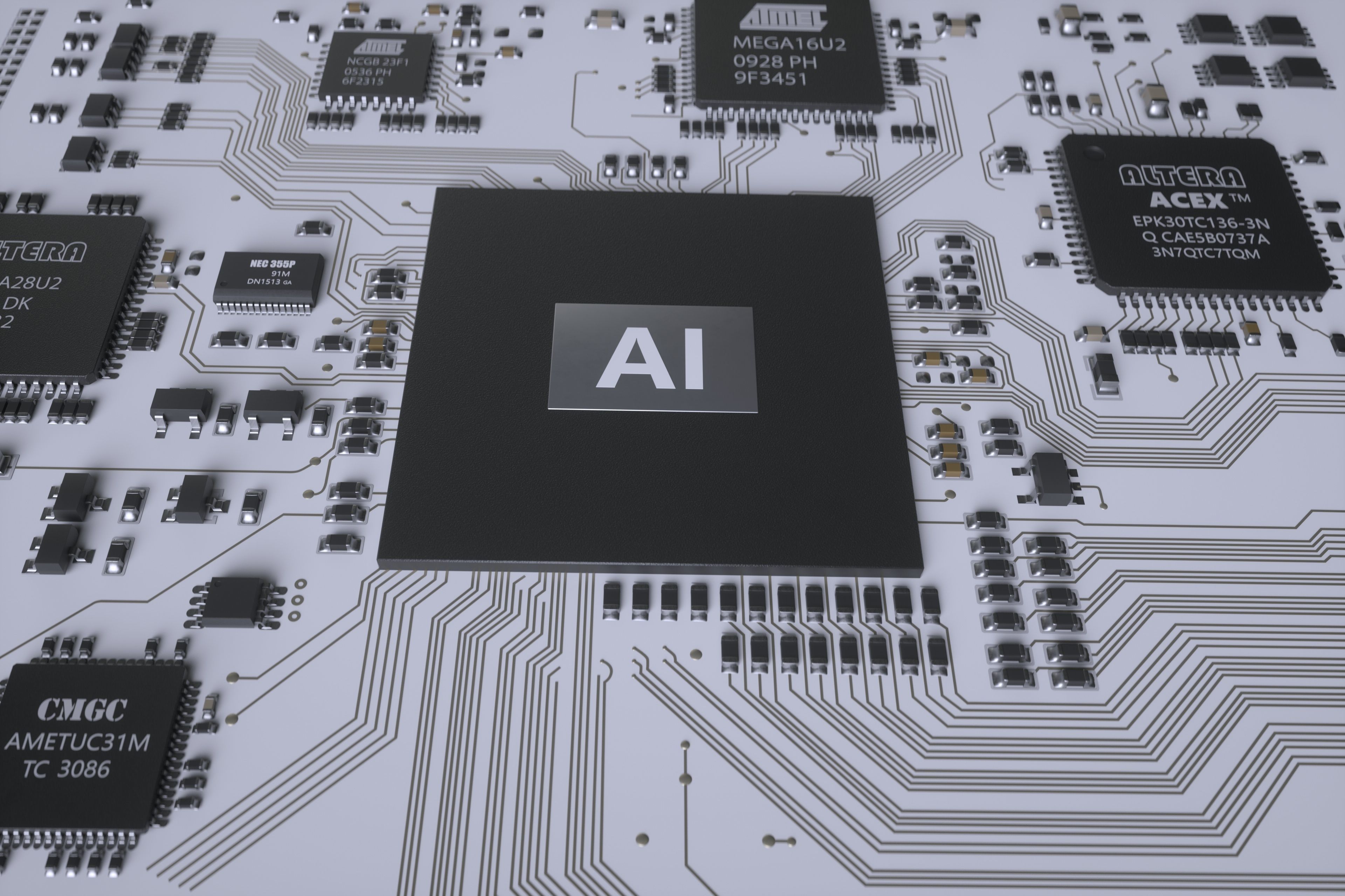 Electronic chip circuit board 3D model | CGTrader