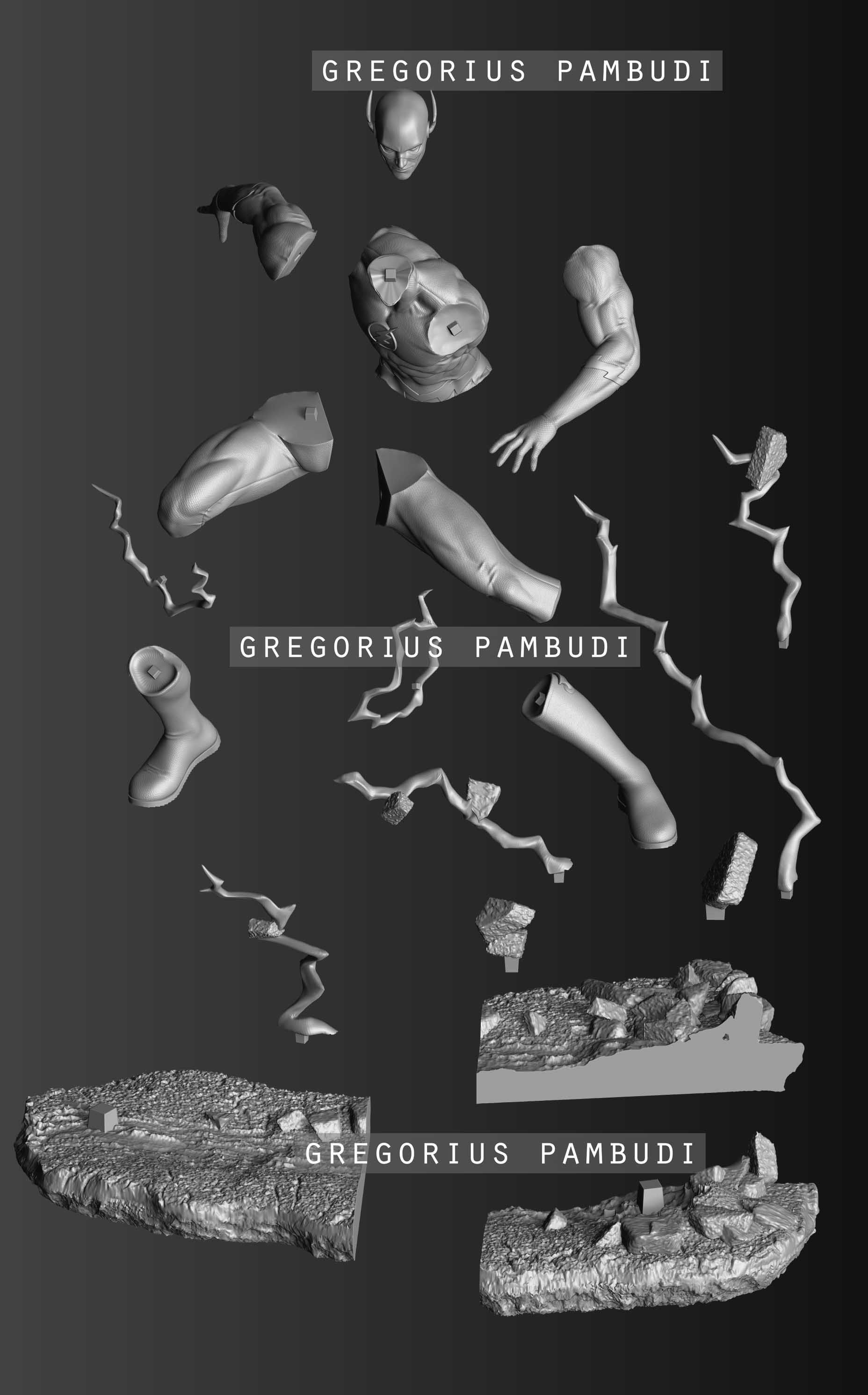 The Flash Fan Art Statue 3d Printable 3D model 3D printable | CGTrader