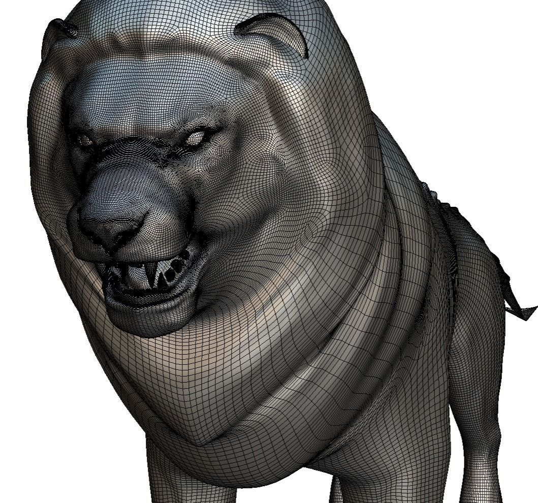 3D model High Poly Lion Monster Chimera VR / AR / low-poly | CGTrader