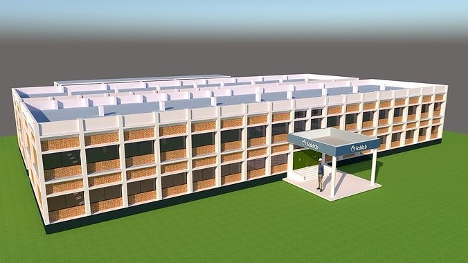 3D model Hospital Building 3D Model VR / AR / low-poly | CGTrader