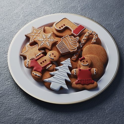 3D model Christmas cookies VR / AR / low-poly | CGTrader