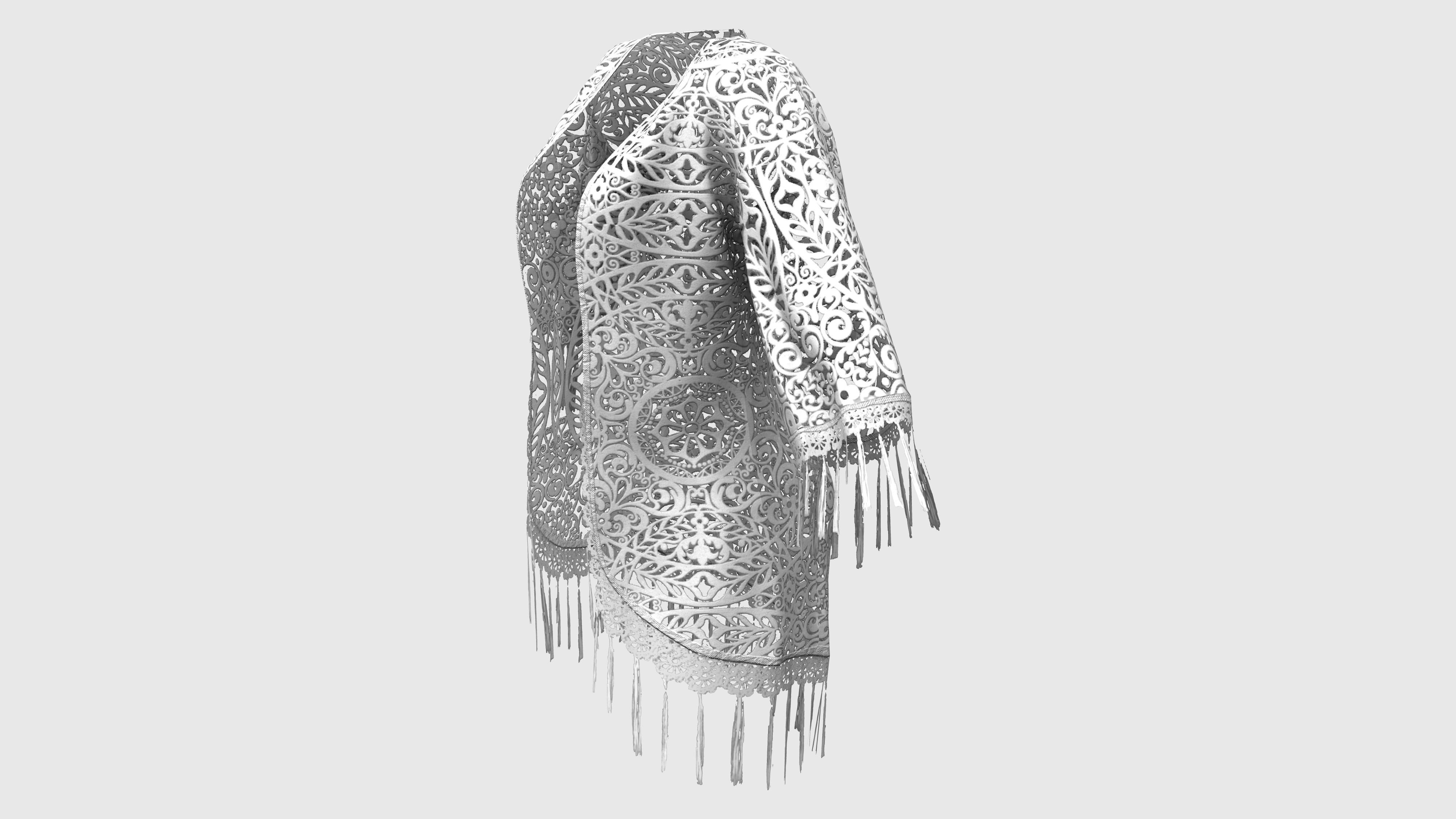 3D model Lace Beach Cover Up With Tassels VR / AR / low-poly | CGTrader