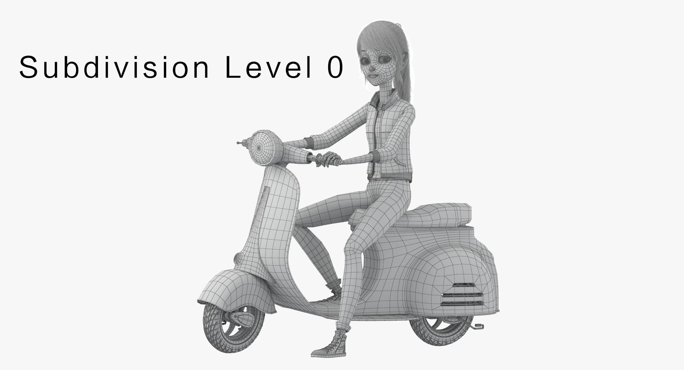 Cartoon Moto Girl Rigged 3D model rigged | CGTrader