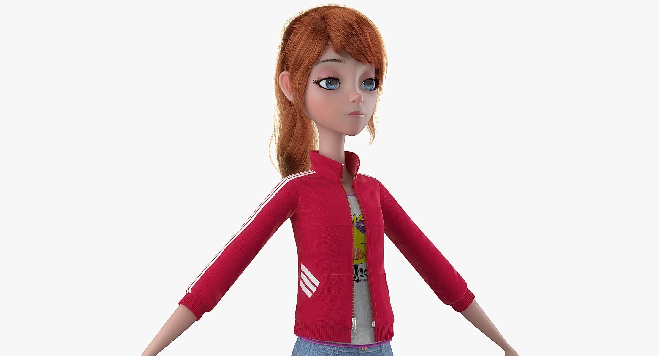 Cartoon Moto Girl Rigged 3D model rigged | CGTrader