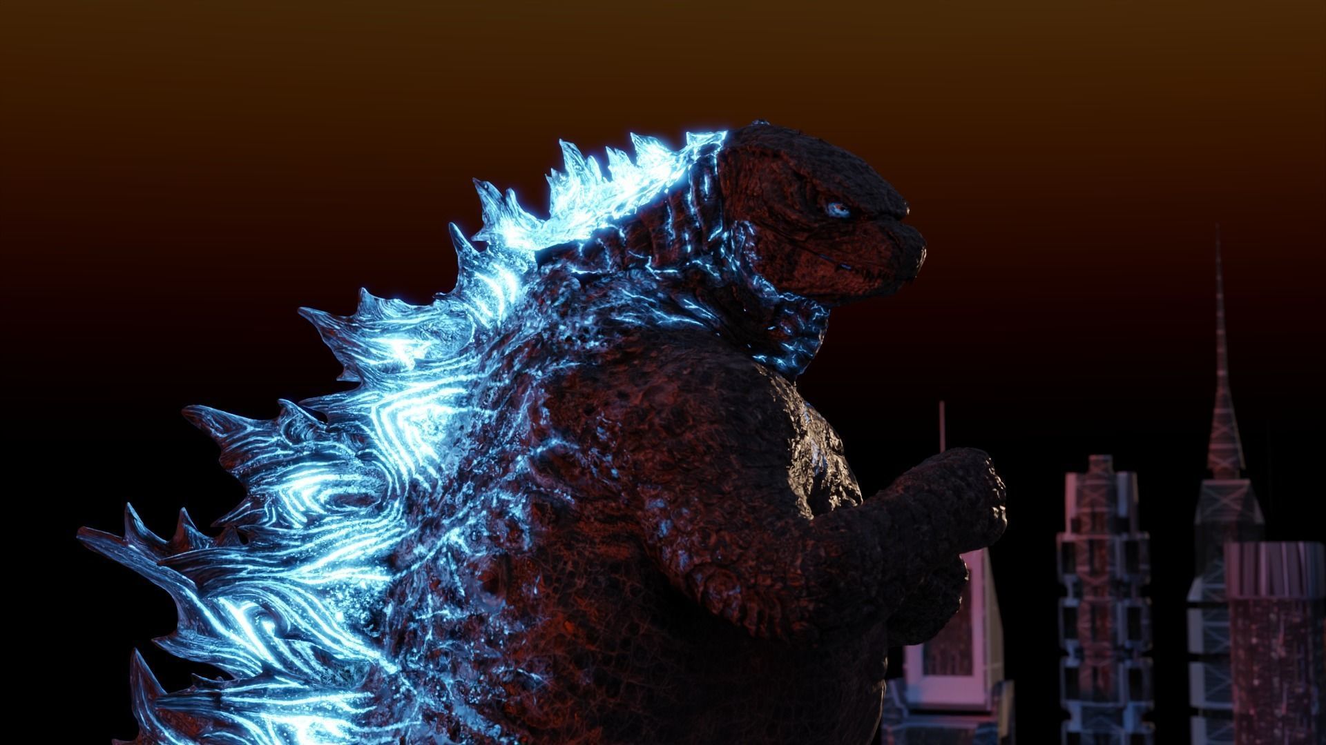 Godzilla Roar 3D model animated rigged | CGTrader