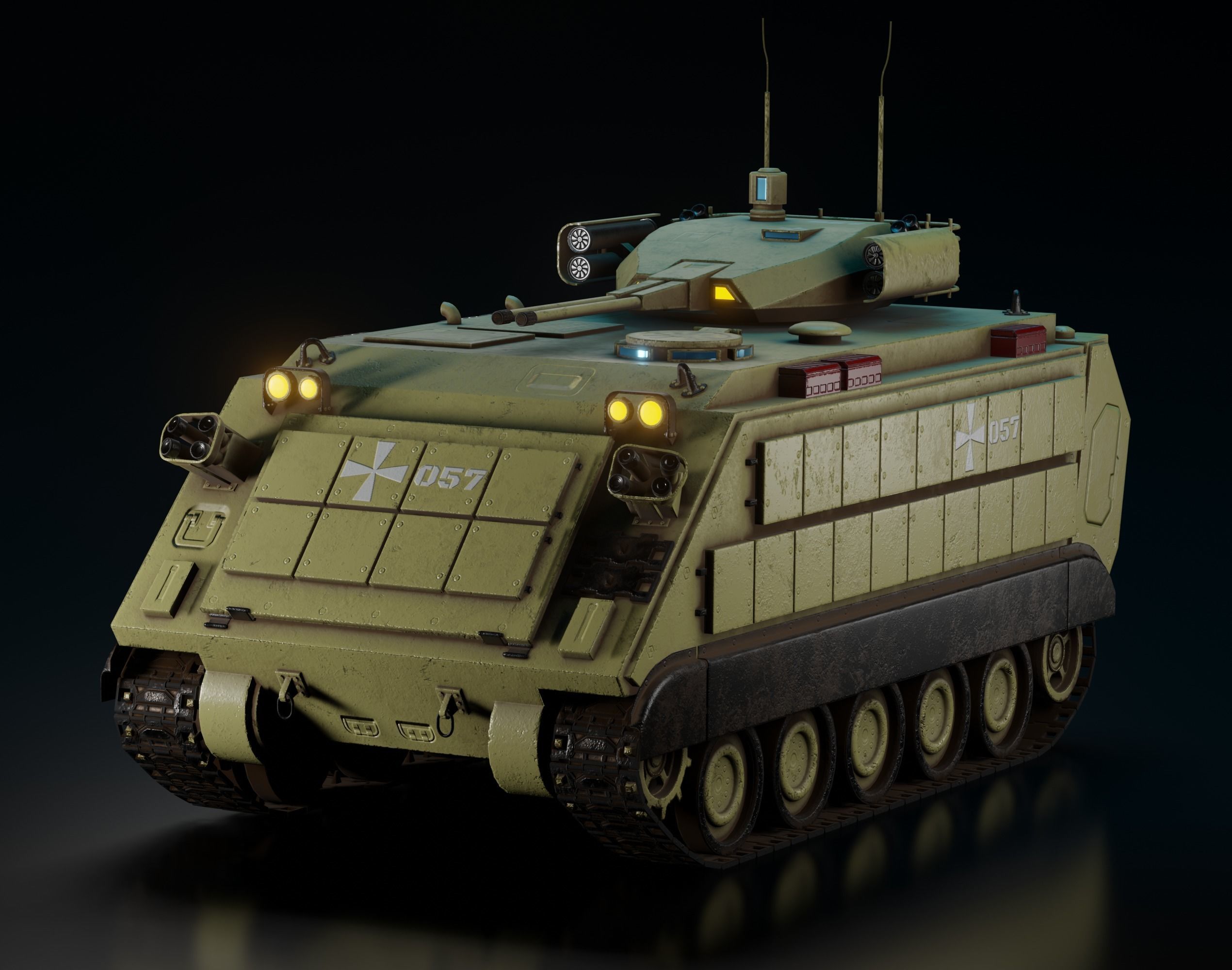 3D model M113 Modernized Tank - Armored personnel carrier VR / AR / low ...