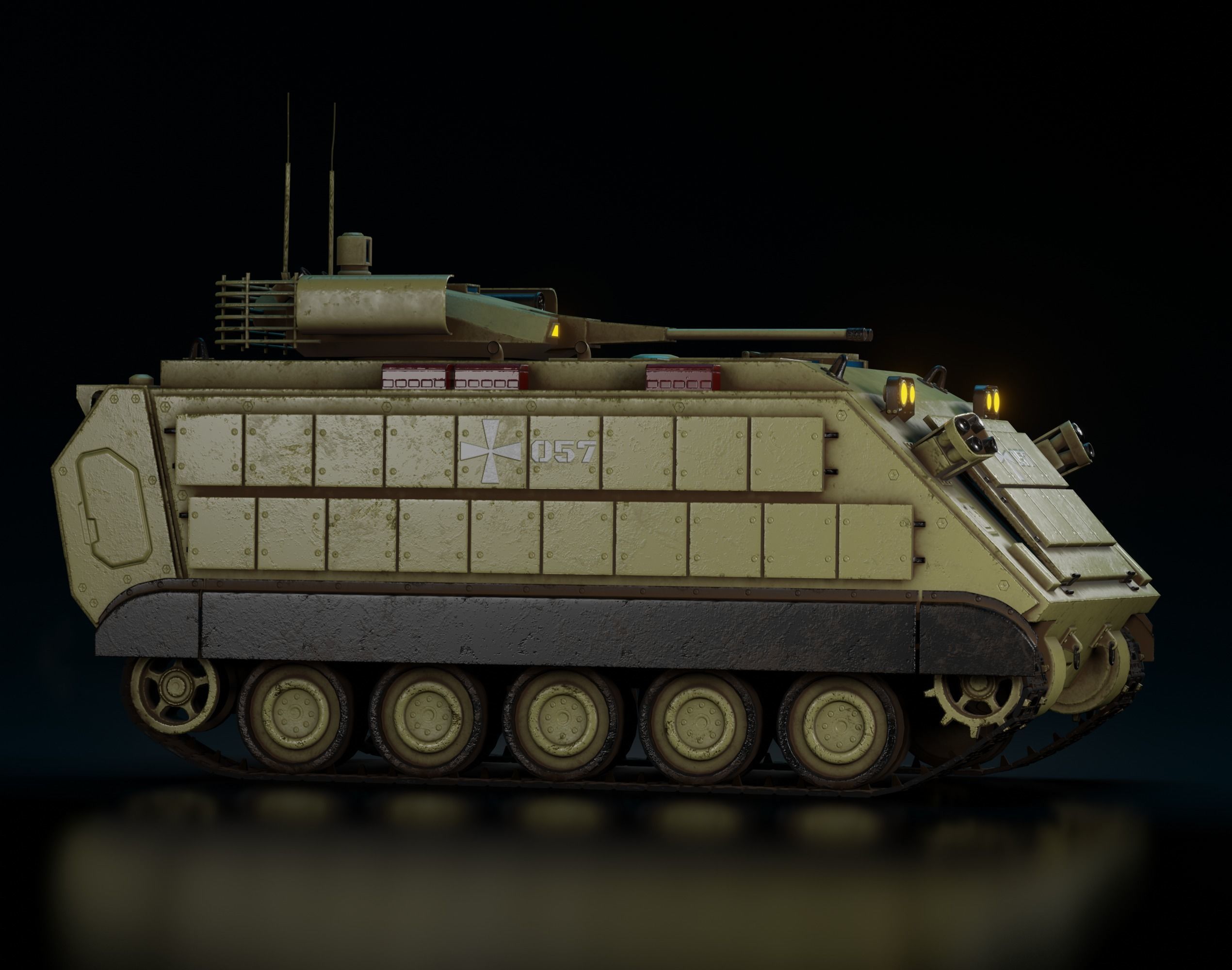 3D model M113 Modernized Tank - Armored personnel carrier VR / AR / low ...