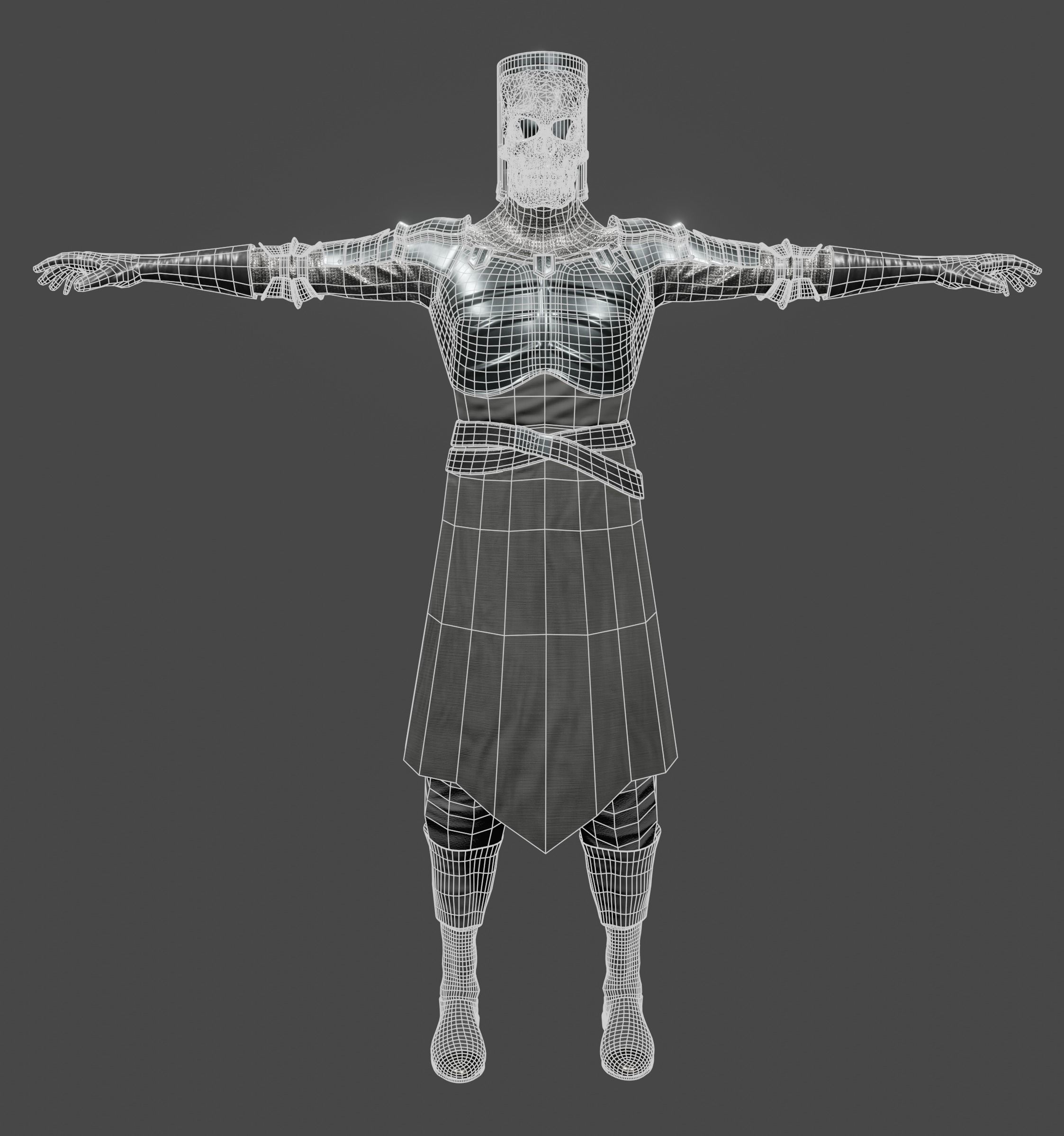3D model Ghost medieval templar knigh suit VR / AR / low-poly | CGTrader