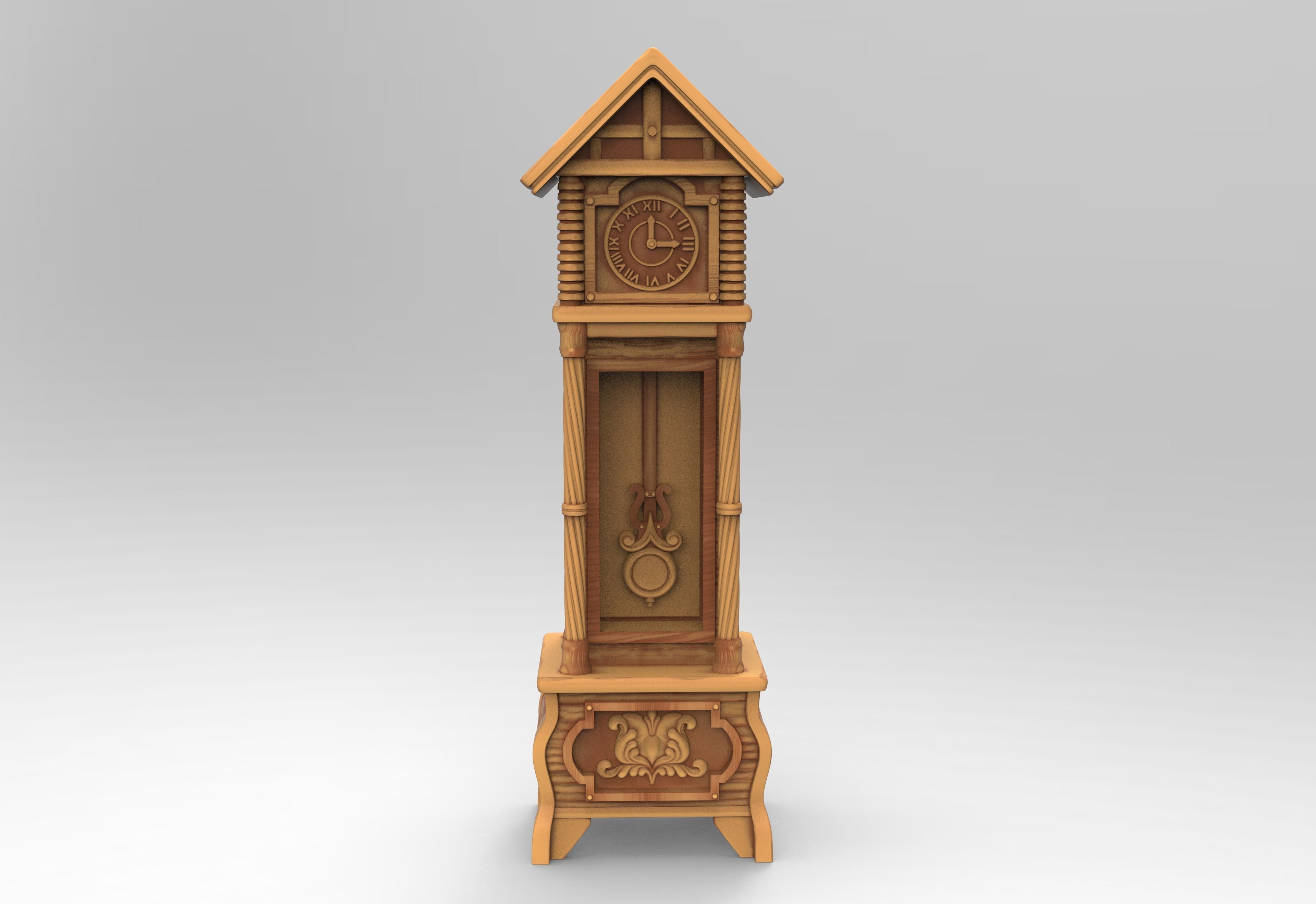 Grandfather Clock 3D model 3D printable | CGTrader