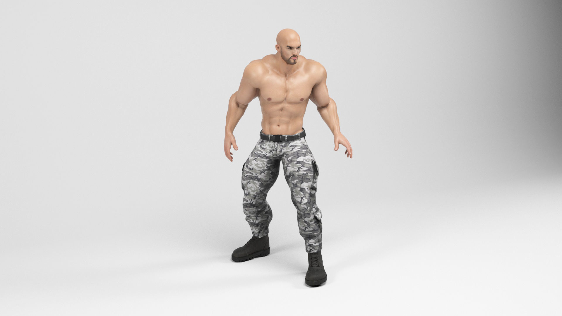 3D model Muscle Man 3 VR / AR / low-poly | CGTrader