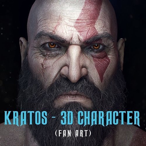 3D model Kratos - God of War - Fan Art 3d model VR / AR / low-poly ...