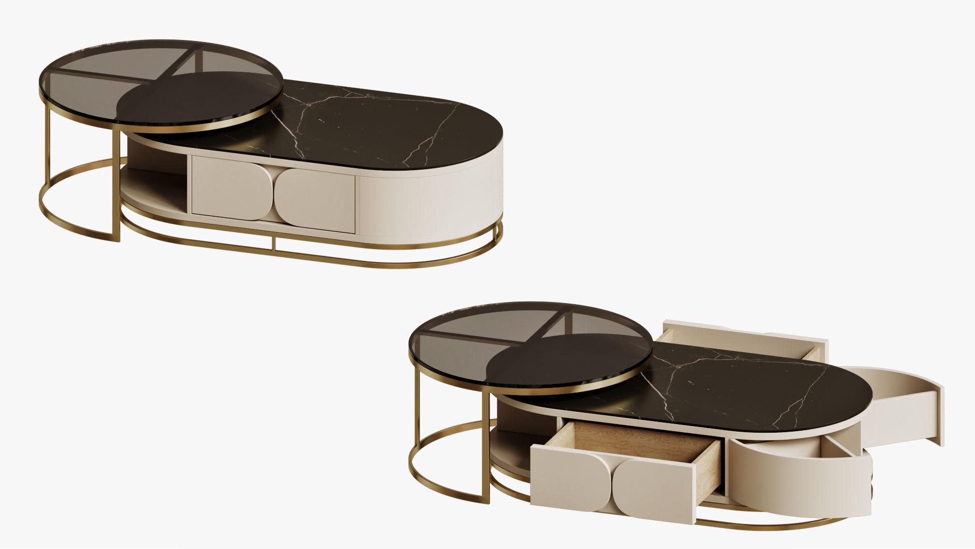 Coffee table with charging socket ANZ 3D model | CGTrader