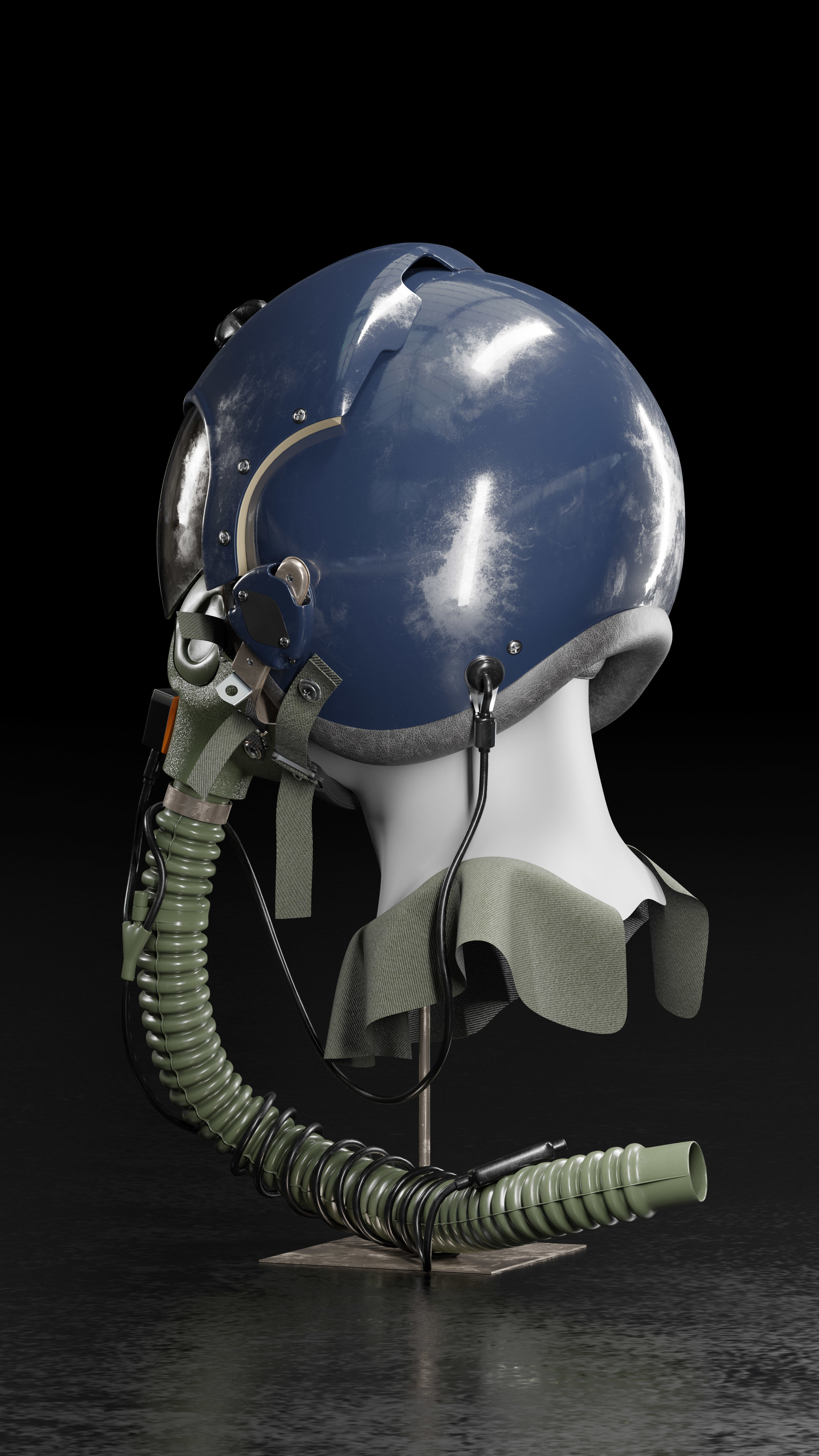 High Quality HGU-33 Fighter Pilot Helmet with MBU-12 Oxygen Mask 3D ...