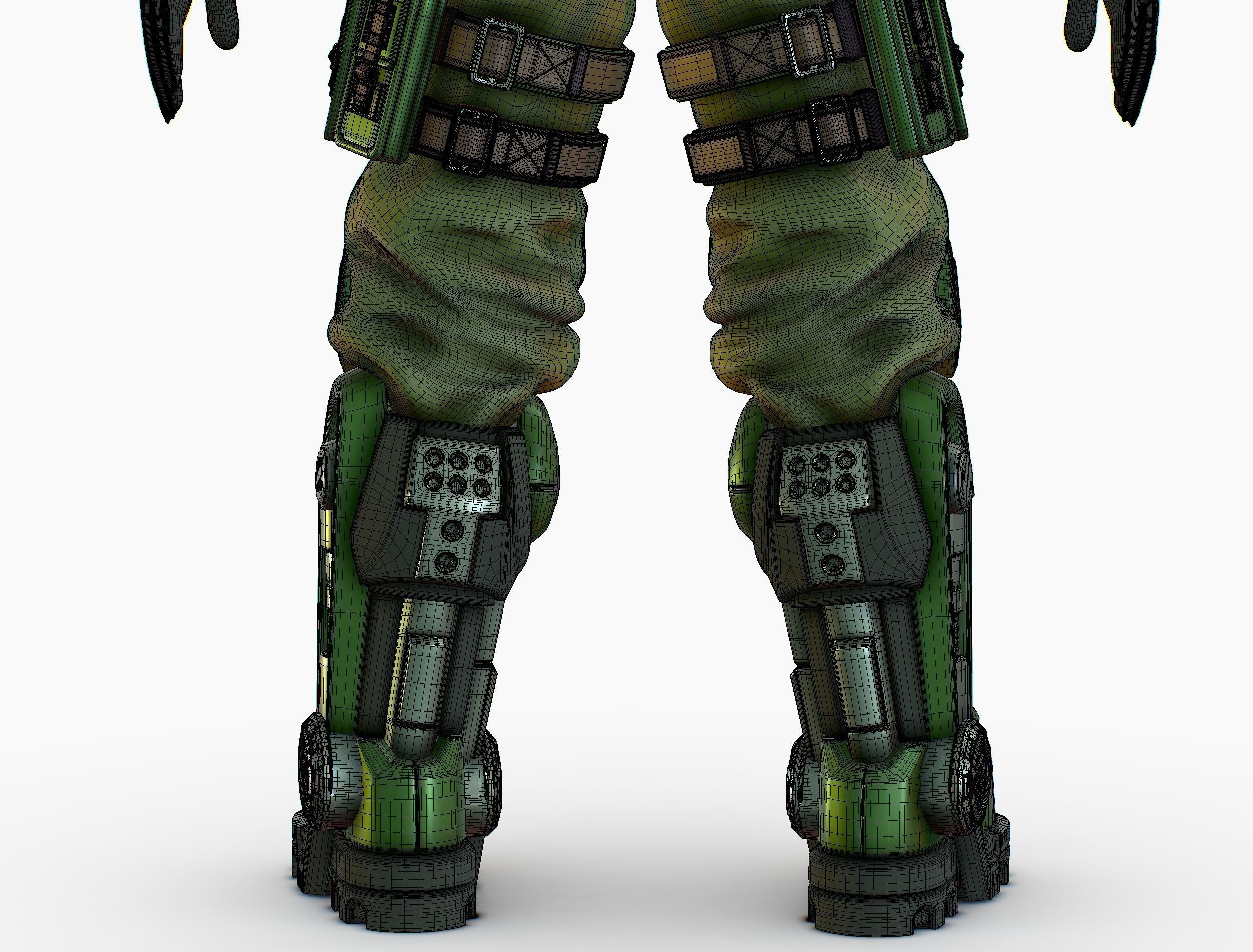 3D model High Poly Man Military Heavy Armor Future VR / AR / low-poly ...