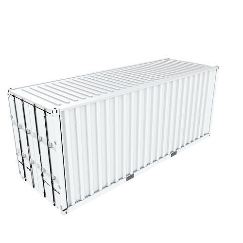 20 ft ISO Container White 3D model | CGTrader