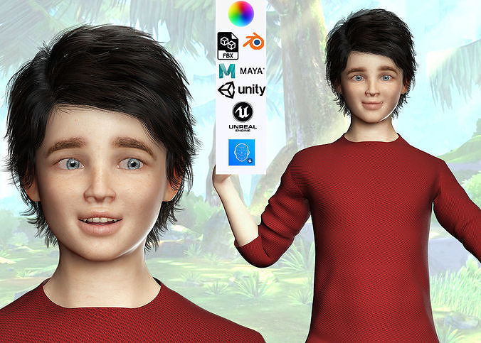 3D model Realistic Boy Child VR / AR / low-poly | CGTrader
