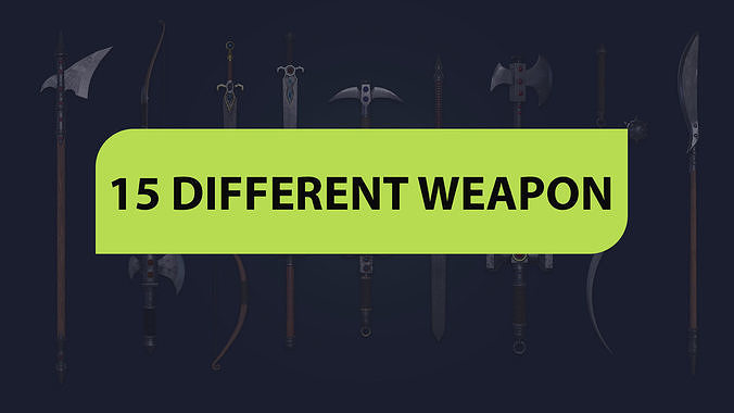 3D model 15 Diffrent types of weapons VR / AR / low-poly | CGTrader