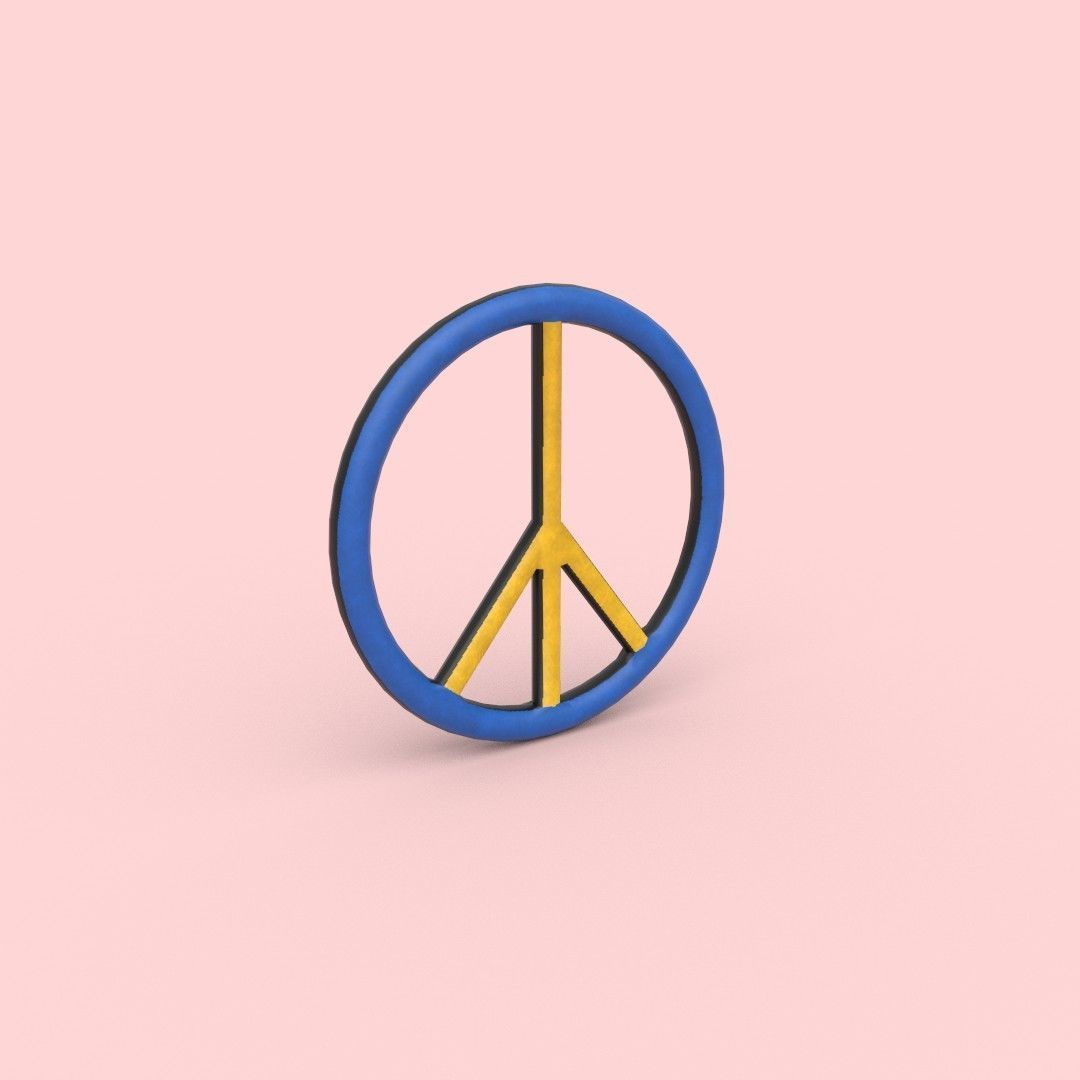 3D model Peace Symbol 3D Logo True Ukrainian Colors VR / AR / low-poly ...