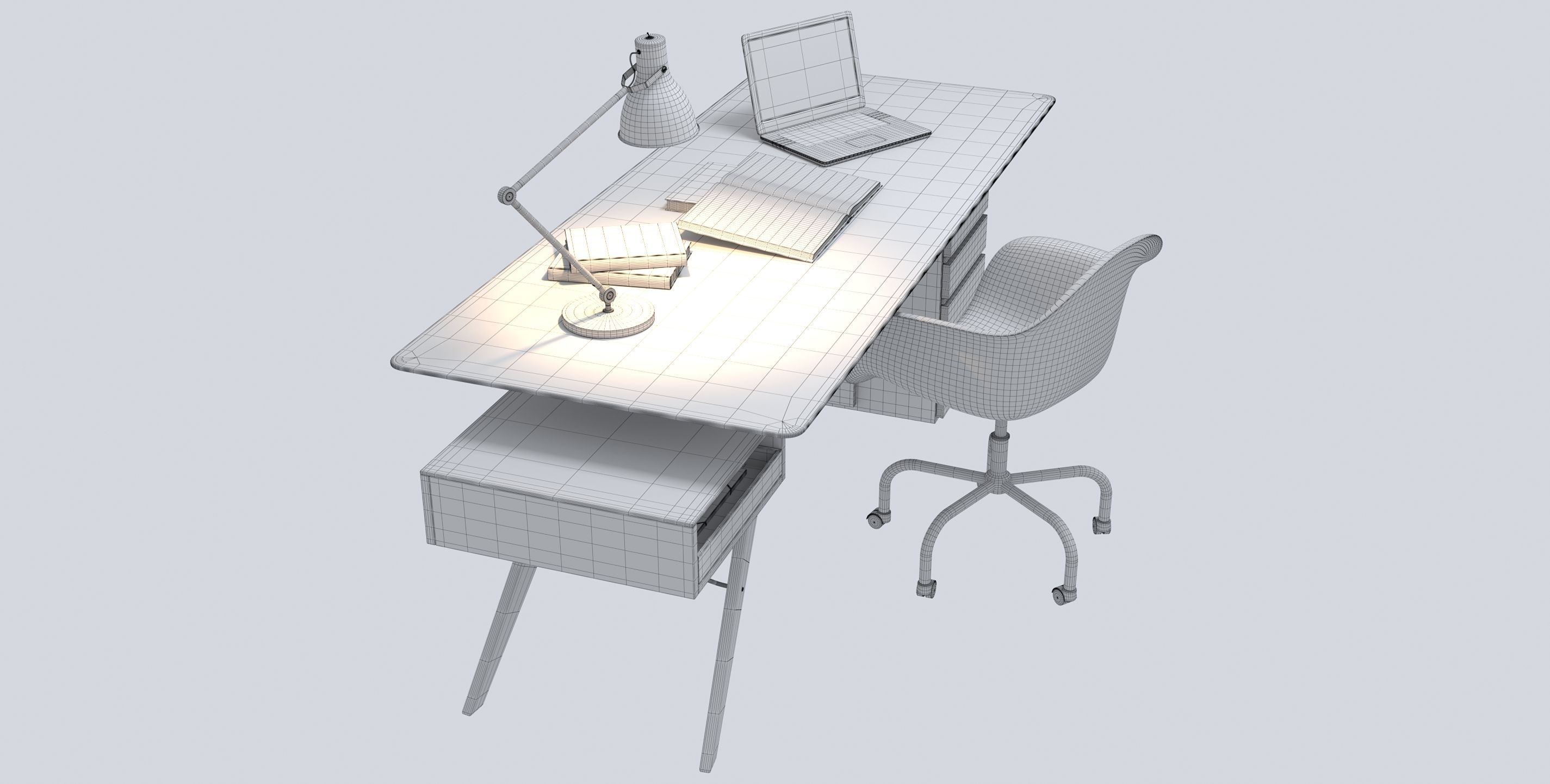 Office desk 3D model | CGTrader