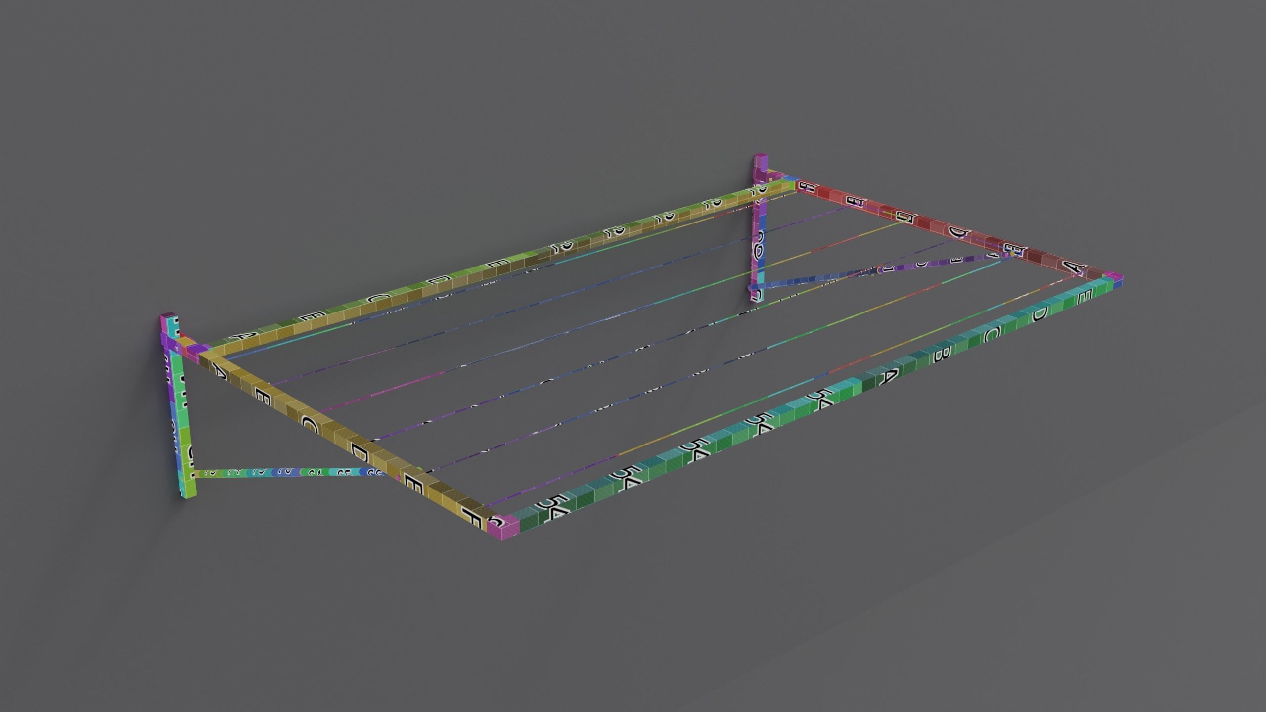 3D model Wall-mounted clothes line VR / AR / low-poly | CGTrader