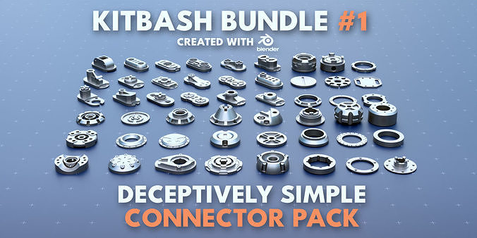 Simple Connector Kitbash Bundle Pack 1 3D model | CGTrader