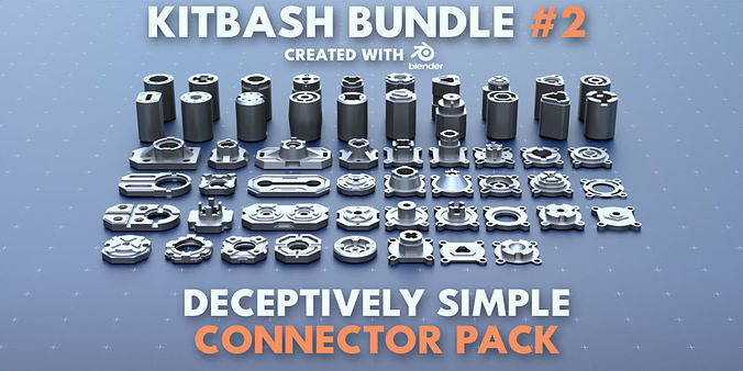 Simple Connector Kitbash Bundle Pack 2 3D model | CGTrader