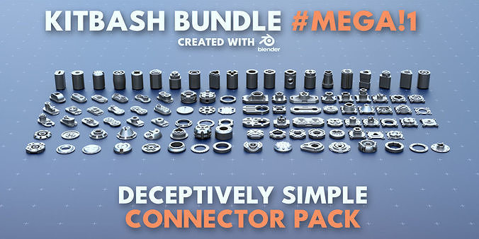 Simple Connector Kitbash Bundle Mega 3D model | CGTrader