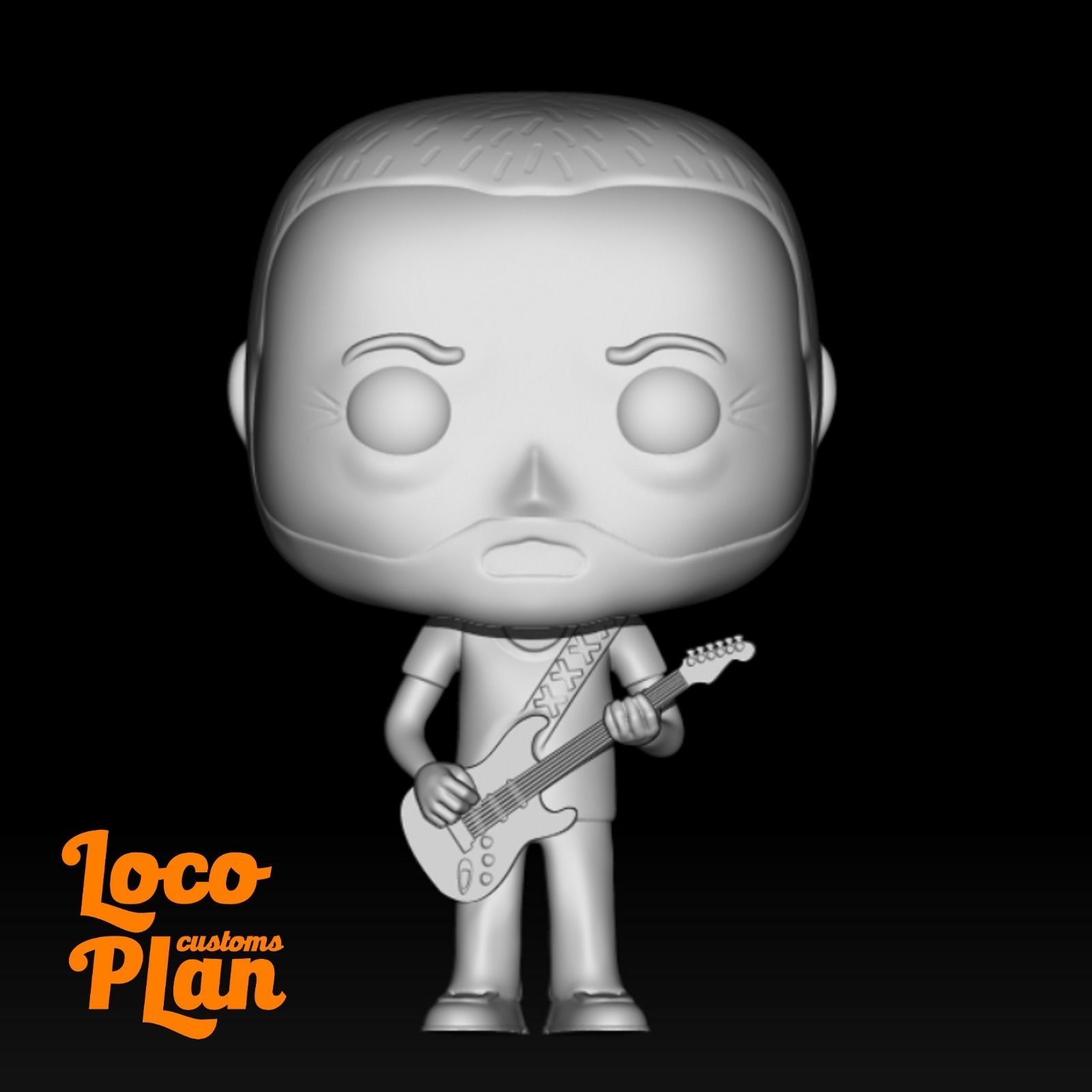 David Gilmour Custom Funko 3D model 3D printable | CGTrader