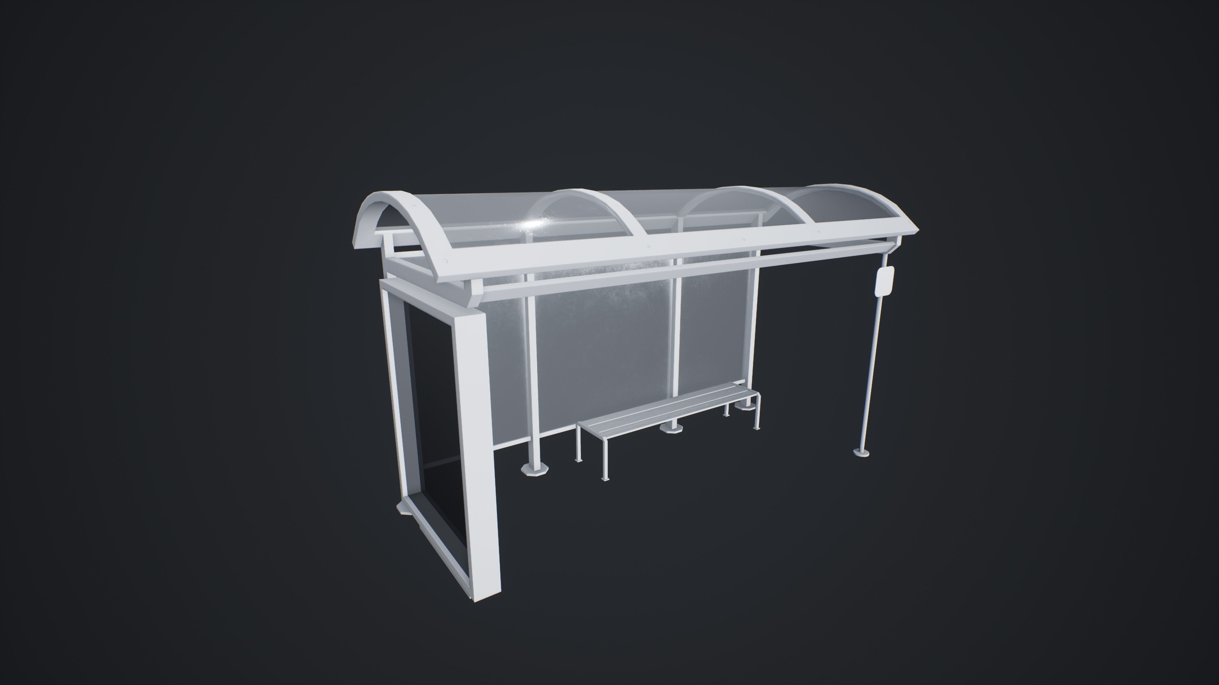 3D model Stylized Bus Stop VR / AR / low-poly | CGTrader