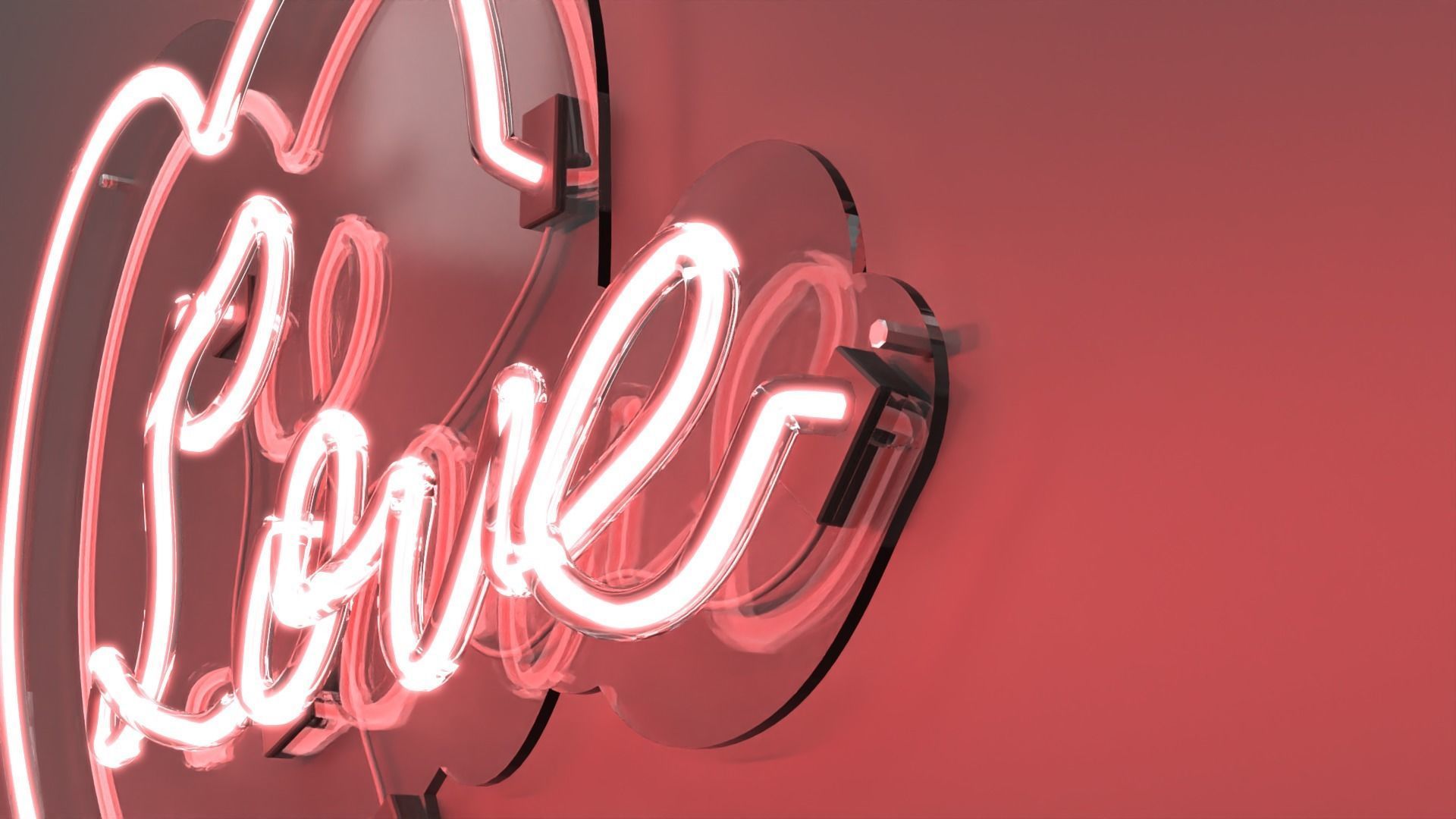 Love 2 - Neon Sign 3D model | CGTrader