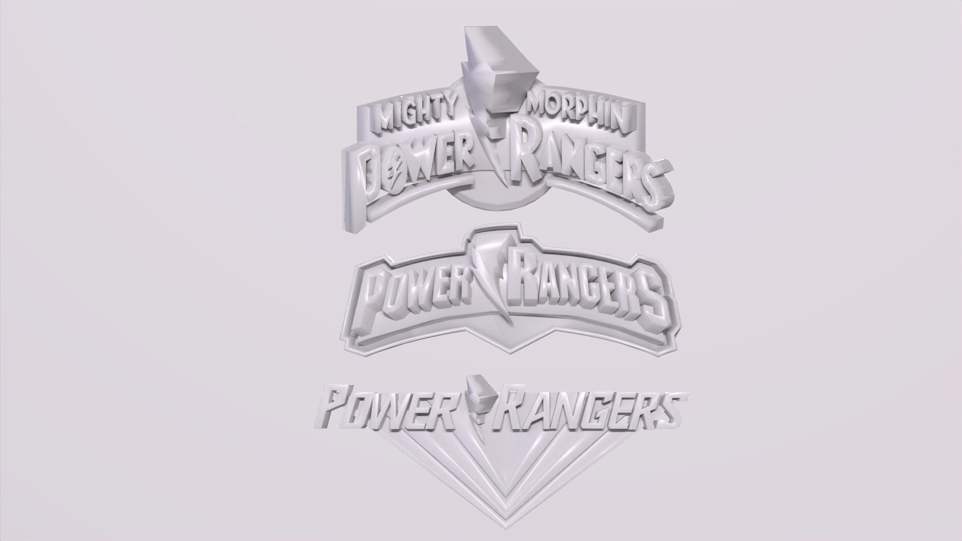 Power Rangers - Logos 3D model 3D printable | CGTrader
