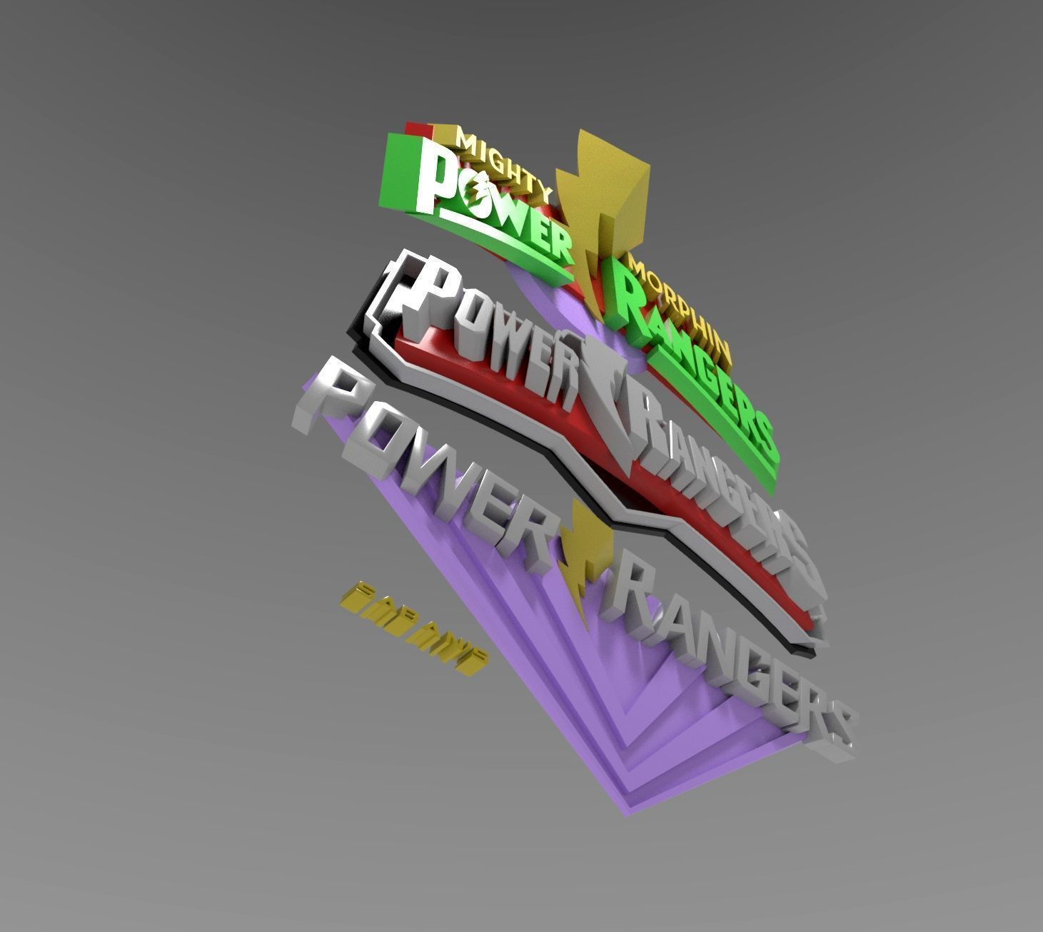 Power Rangers - Logos 3D model 3D printable | CGTrader