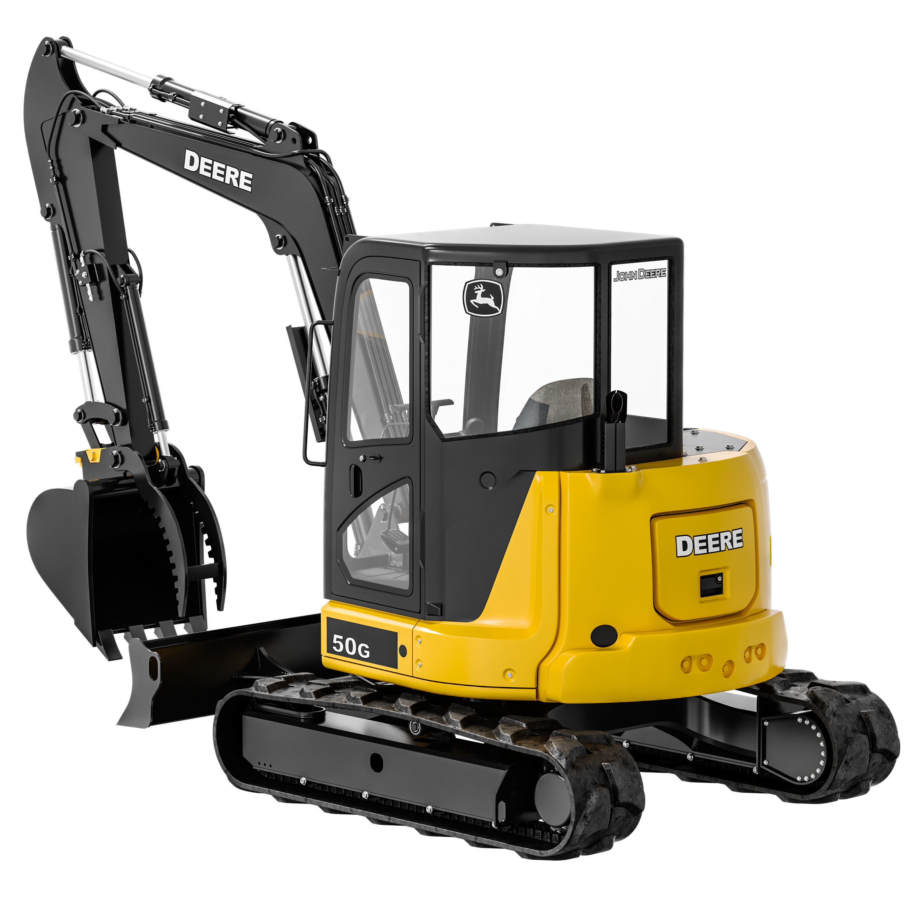 John Deere 50G Excavator Rigged 3D model animated rigged | CGTrader