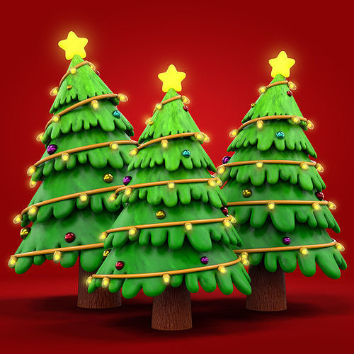 3D model Cartoon Christmas Tree VR / AR / low-poly | CGTrader