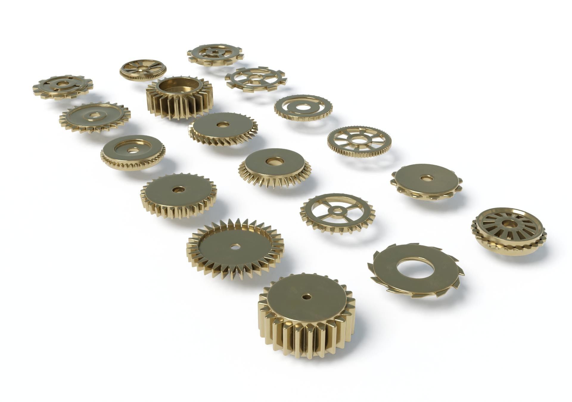 3D model Cog Gear Clockwork Machinery Collection - 18 Pieces VR / AR ...