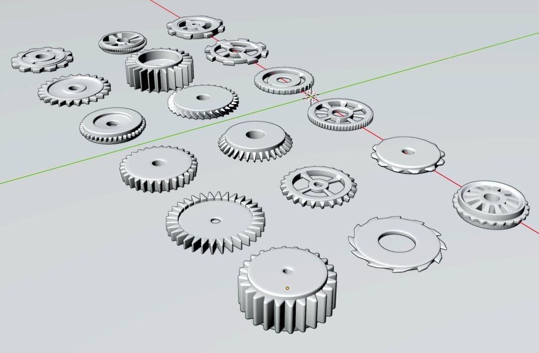 3D model Cog Gear Clockwork Machinery Collection - 18 Pieces VR / AR ...
