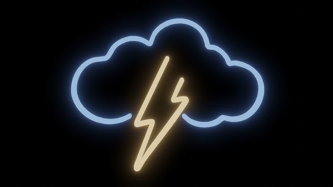Neon Thundercloud 3D model | CGTrader