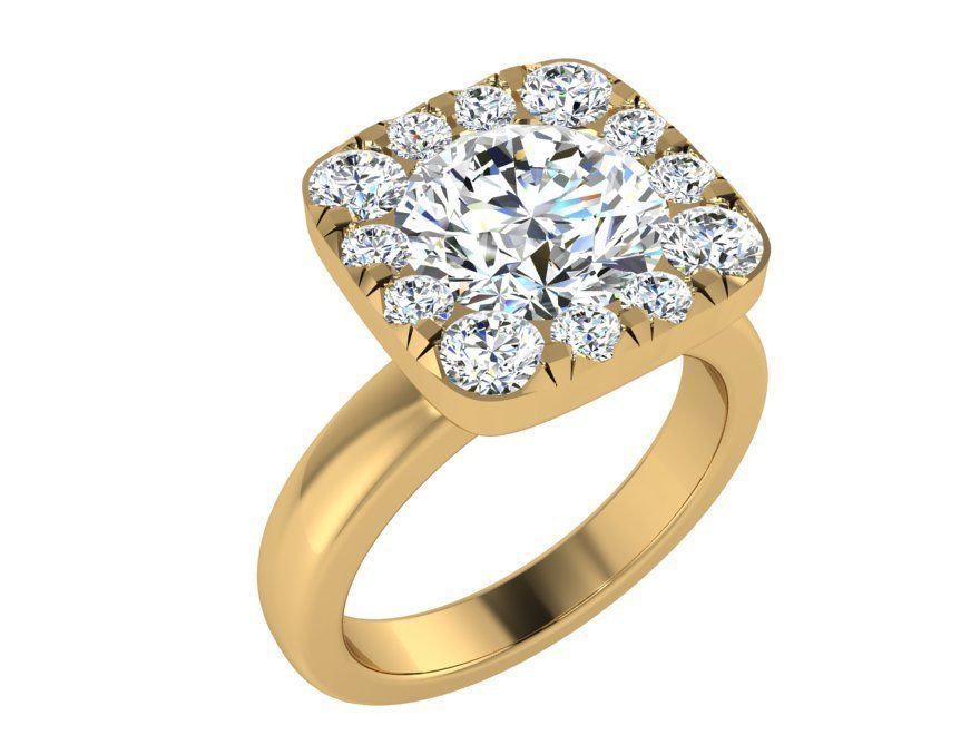 Square diamond ring 3272 3D print model 3D model 3D printable | CGTrader