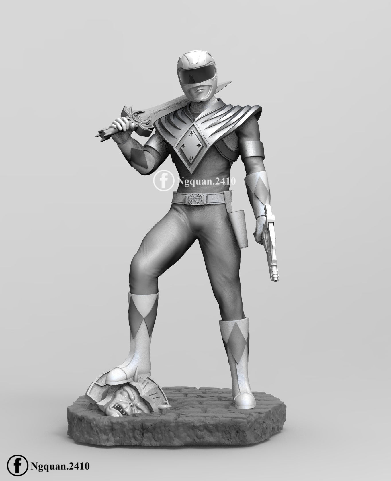 MMPR- Red Ranger 3D model 3D printable | CGTrader
