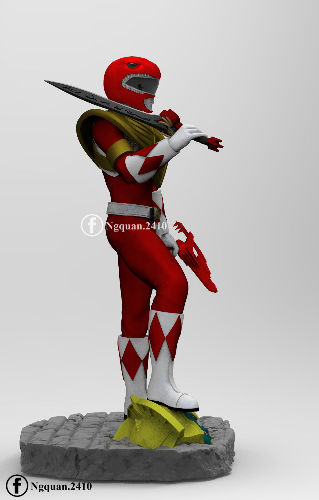 MMPR- Red Ranger 3D model 3D printable | CGTrader