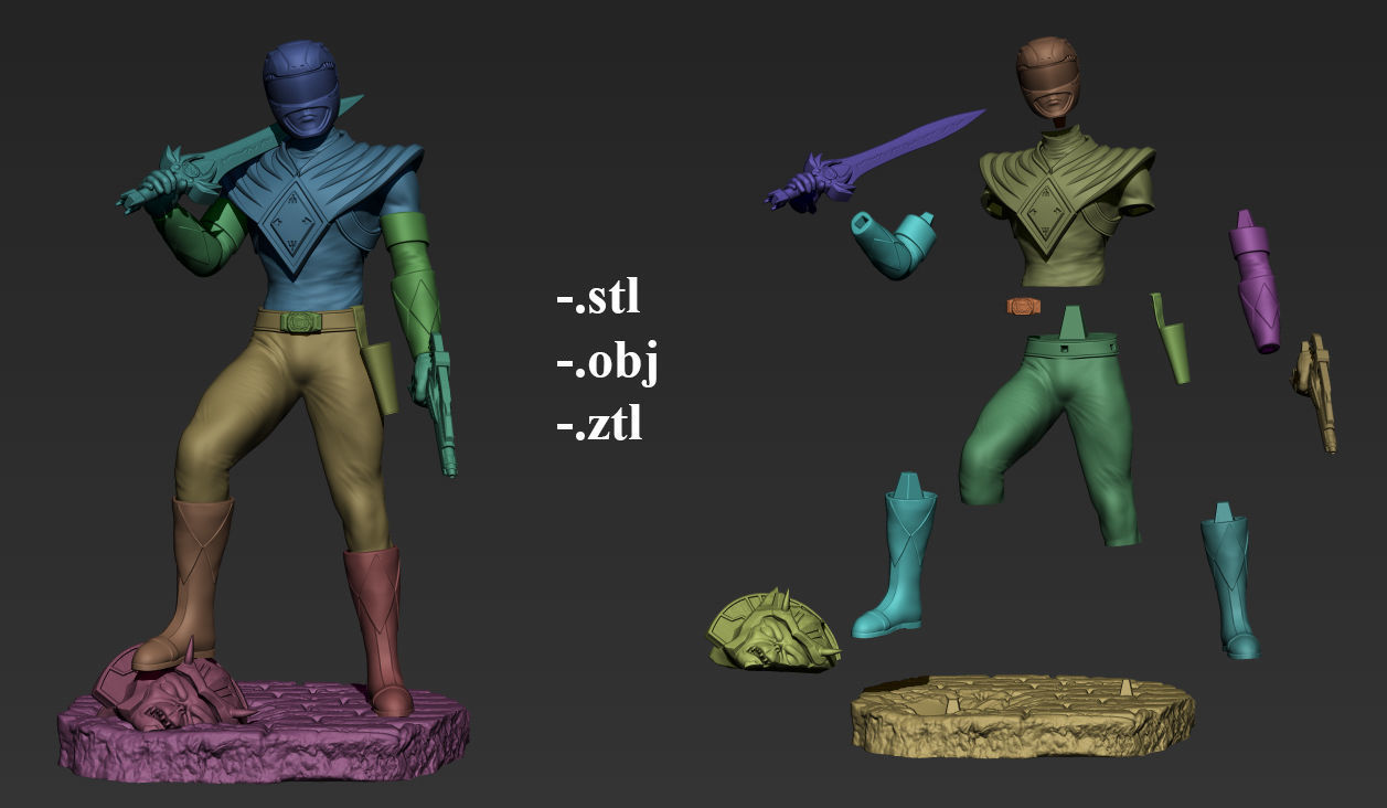 MMPR- Red Ranger 3D model 3D printable | CGTrader