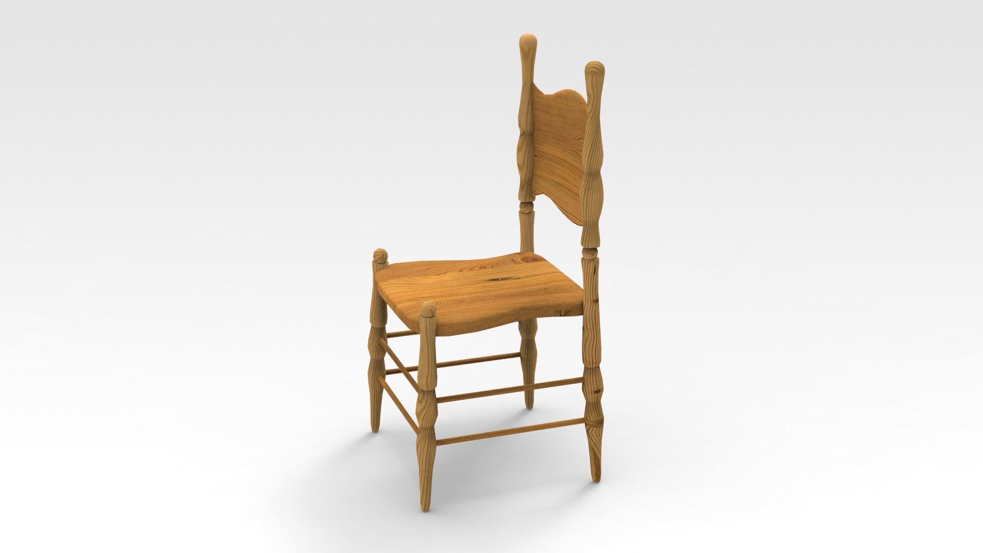 Wooden Armed Chair 3D model | CGTrader