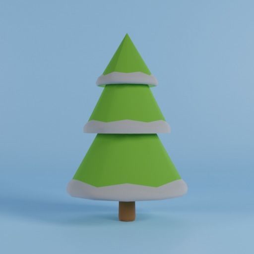 3D model Set of low poly Christmas Tree set A Low-poly 3D model VR / AR ...